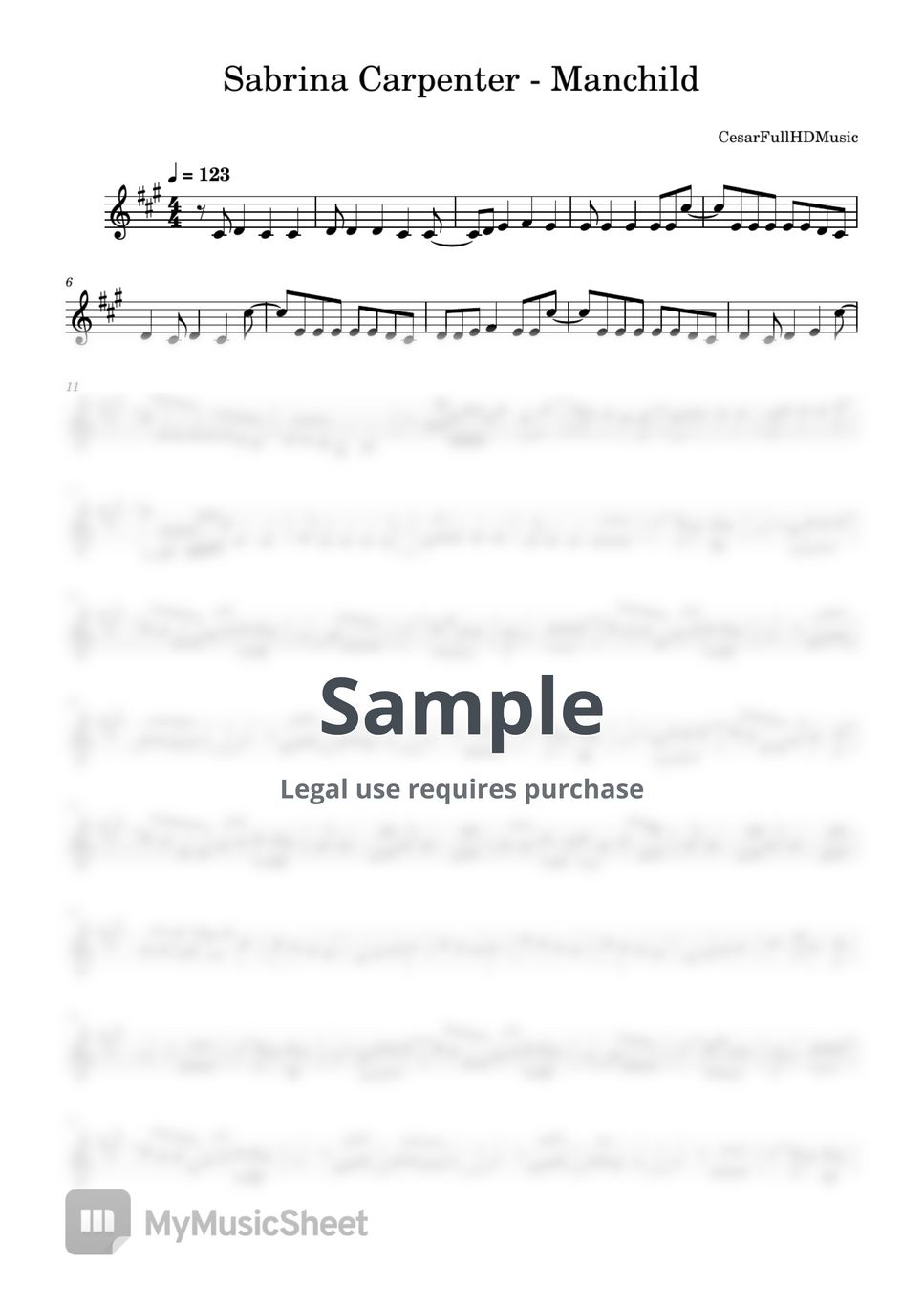 Sabrina Carpenter - Manchild Sheet Music