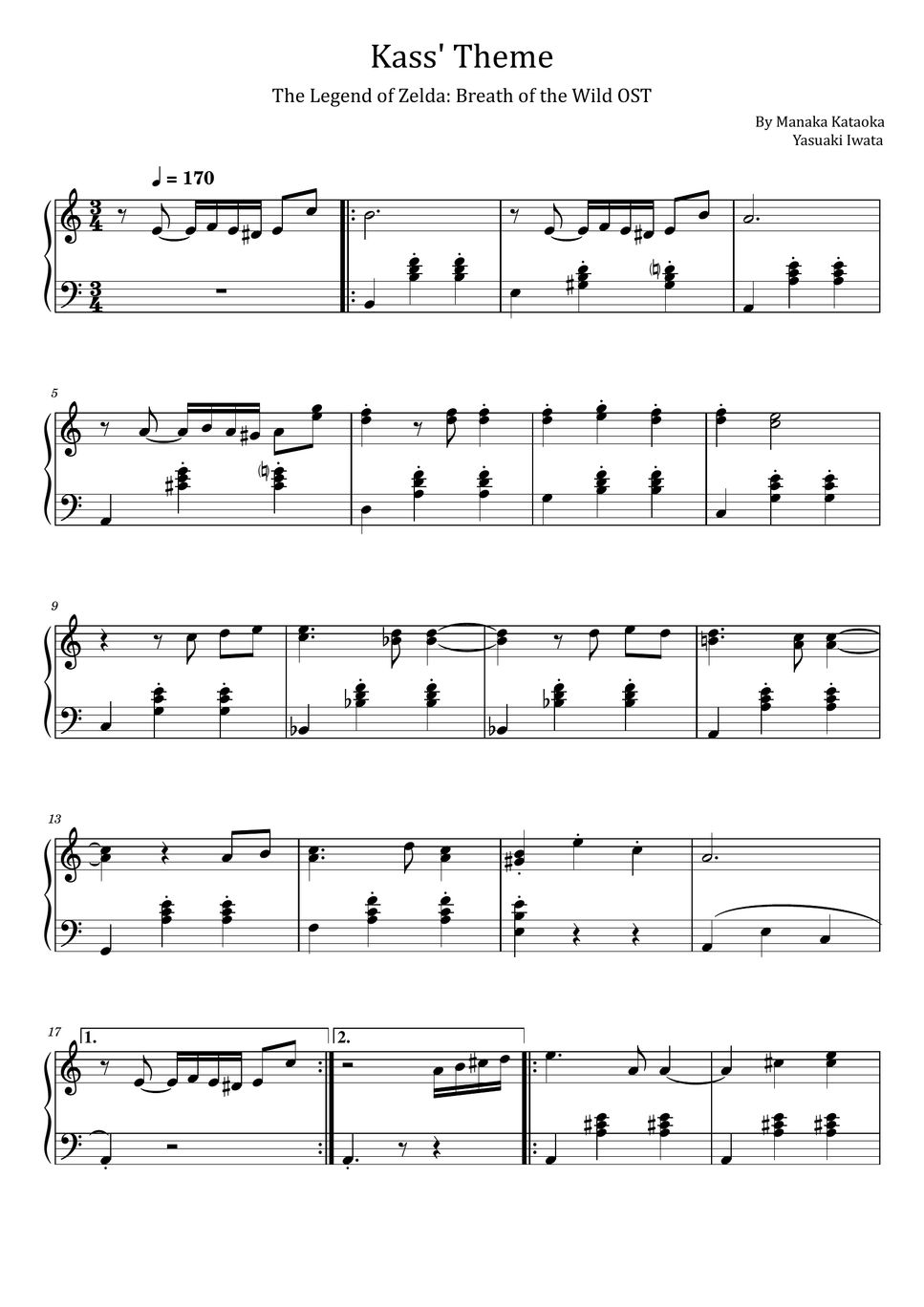 Manaka Kataoka/Yasuaki Iwata - Kass' Theme (The Legend of Zelda: Breath of the Wild OST - For ...