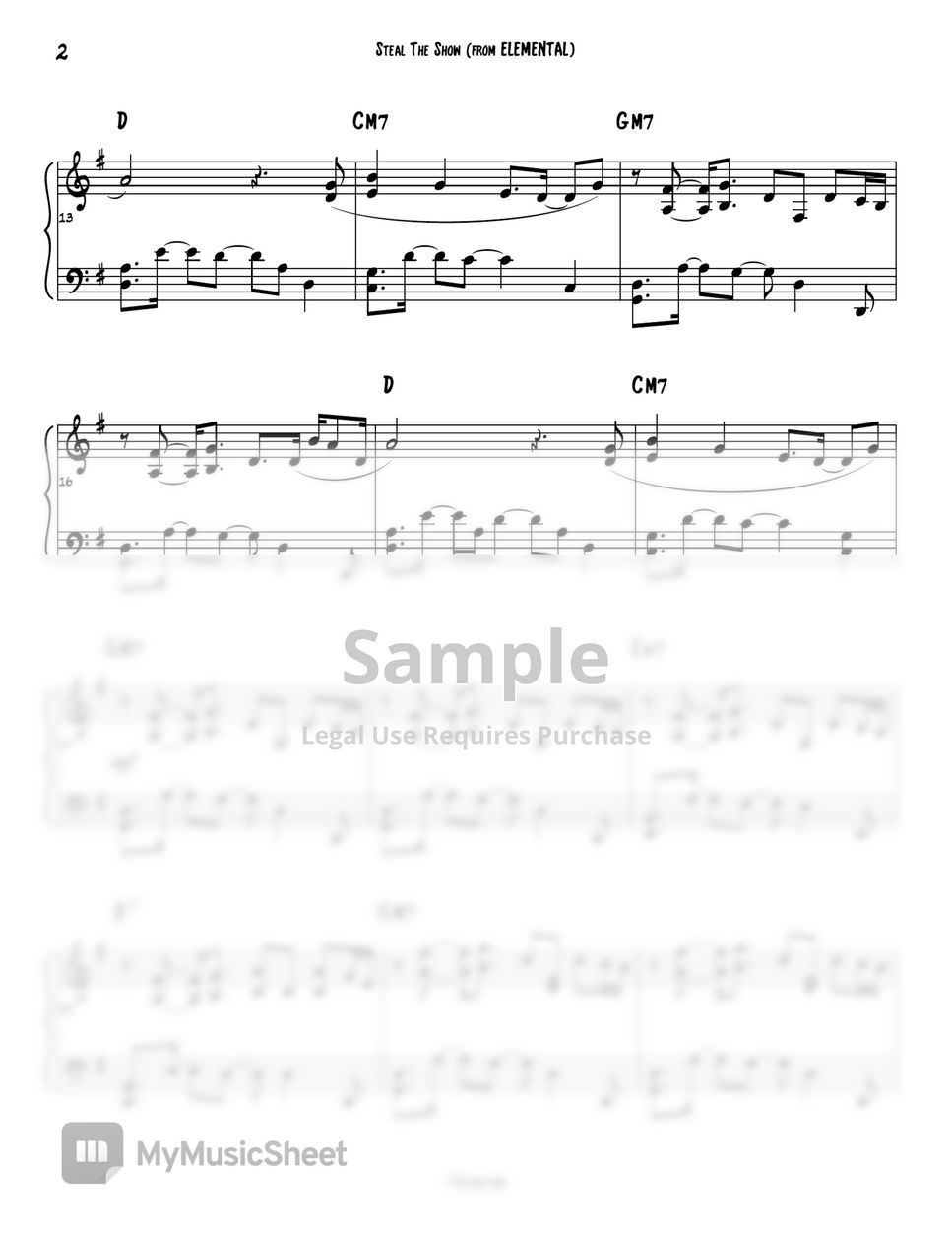 Lauv - Steal The Show (from ELEMENTAL) (piano sheet / 피아노 악보) Sheets by ...