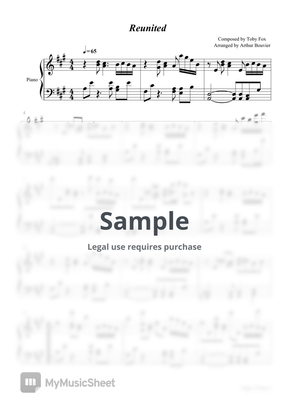 Toby Fox - Reunited (Undertale) Sheet Music by dogemusic