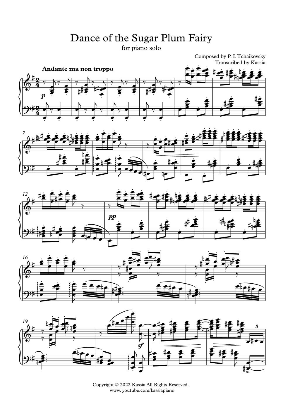 Tchaikovsky - Dance of the Sugar Plum Fairy (Nutcracker) Sheets by Kassia