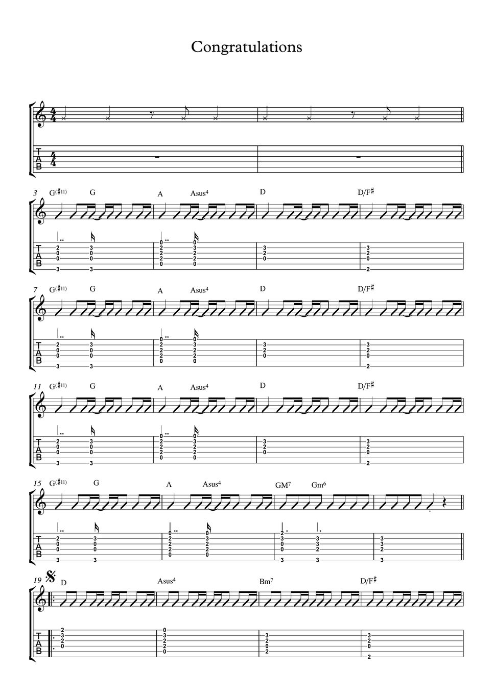 Day6 - Congratulations 악보 by 박준태