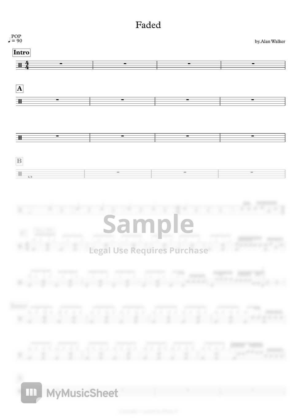 Alan walker - Faded Sheets by Drum.Y