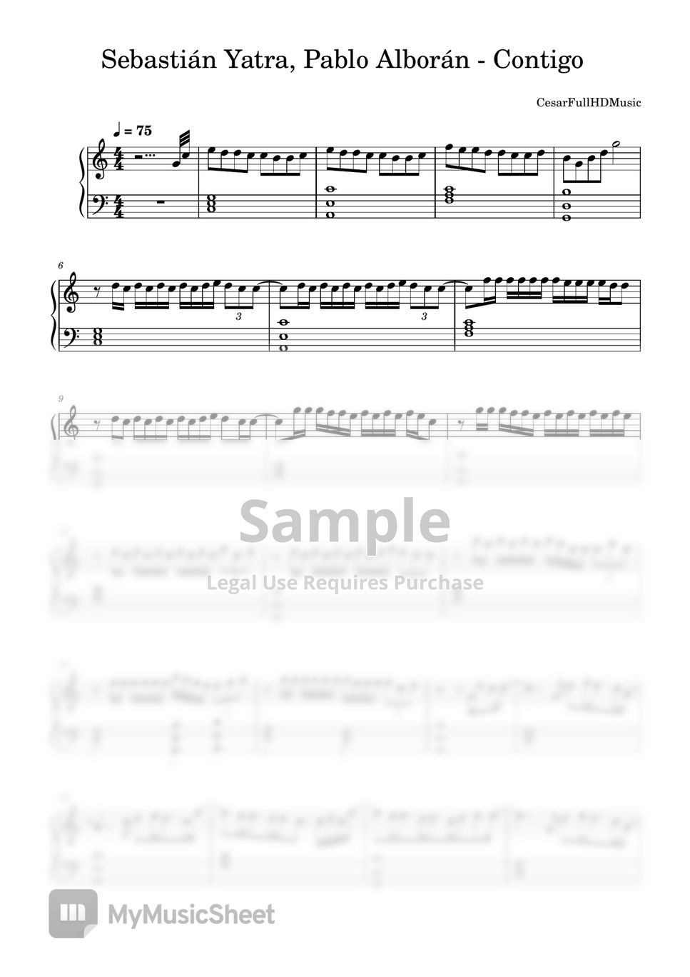 Sebastián Yatra,Pablo Alborán - Contigo Sheets