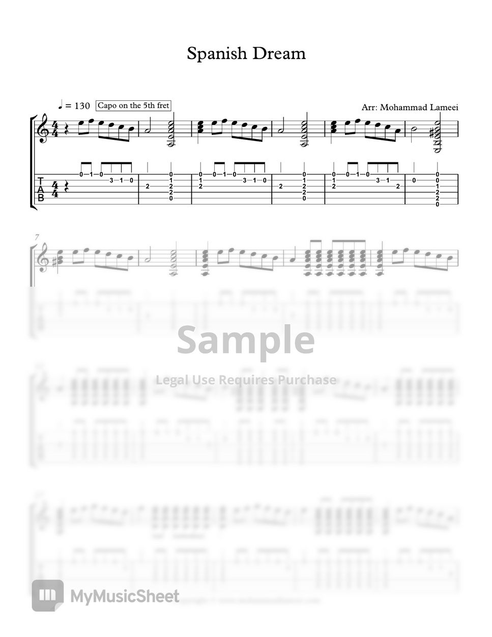 Mohammad Lameei - Spanish Dream TAB+1 Staff