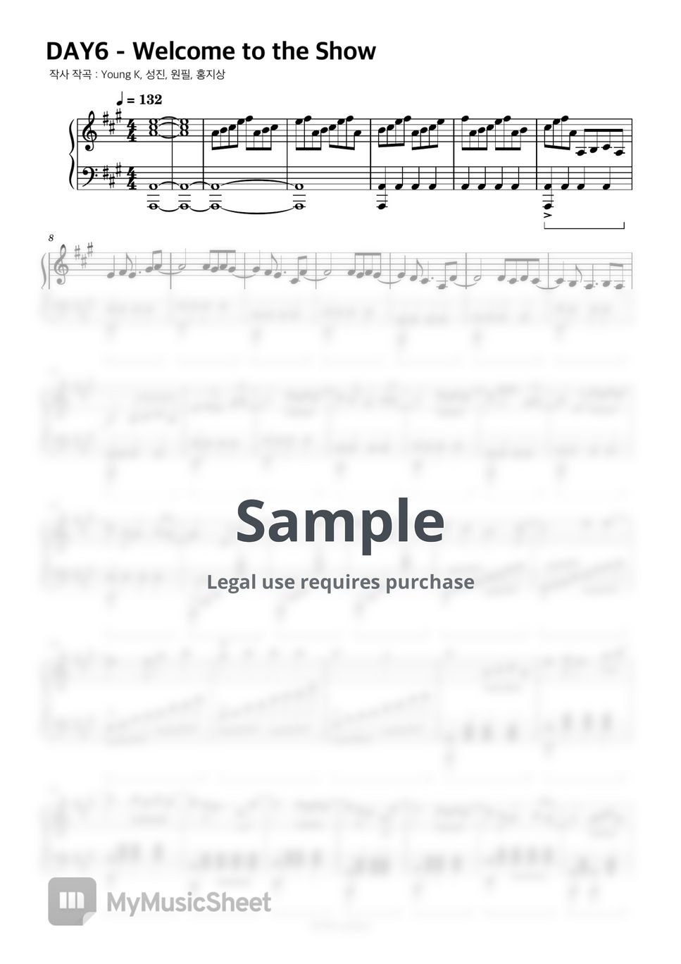 DAY6(데이식스) - Welcome to the Show Sheet Music by bvibvi piano