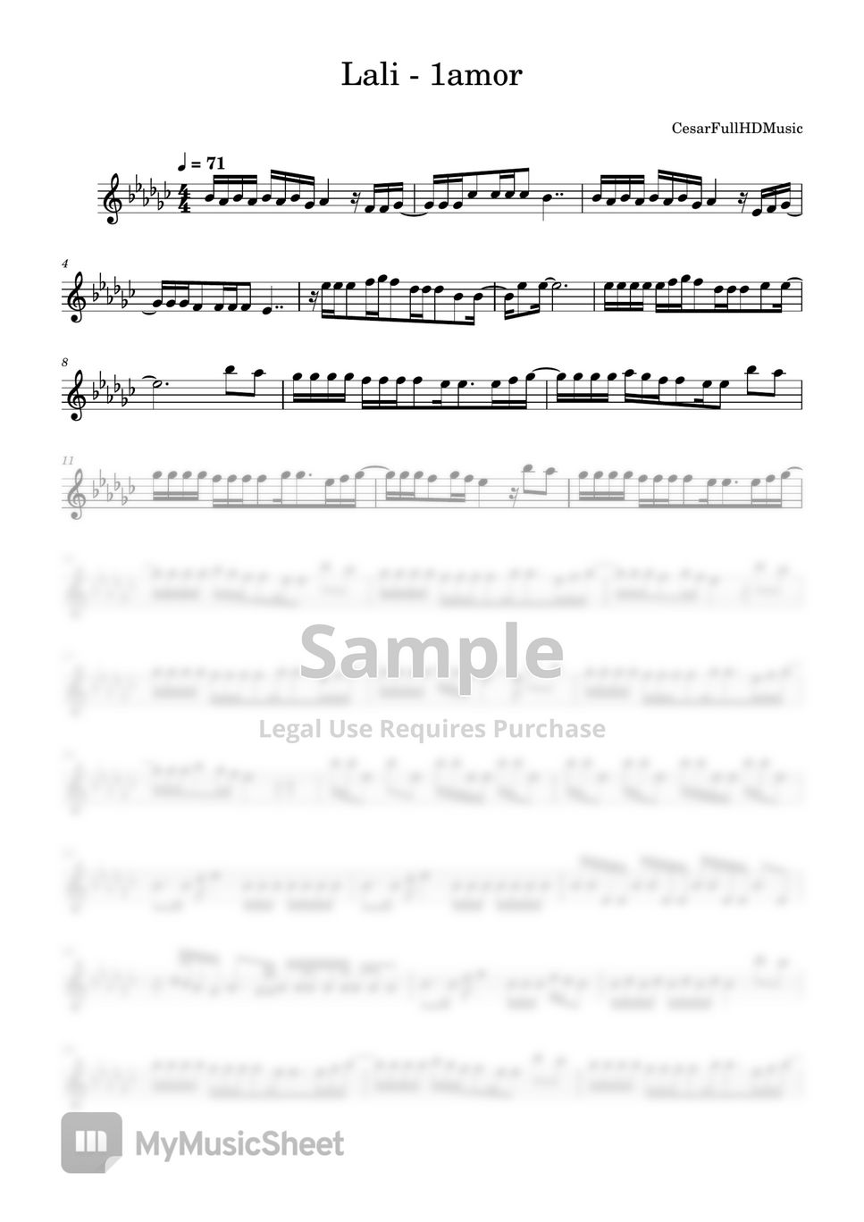 Lali - 1amor Sheet Music