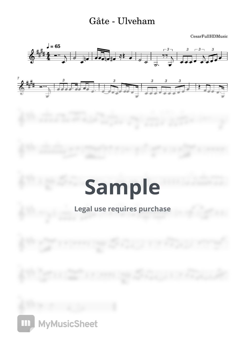 Gåte - Ulveham | Norway 🇳🇴 | Eurovision 2024 악보