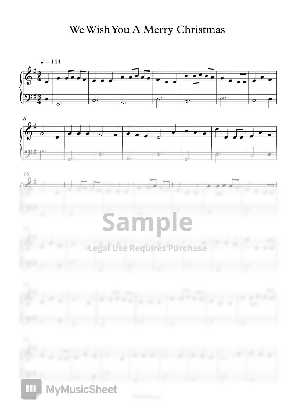 (EASY) - We Wish You A Merry Christmas 악보 by PianoGenius