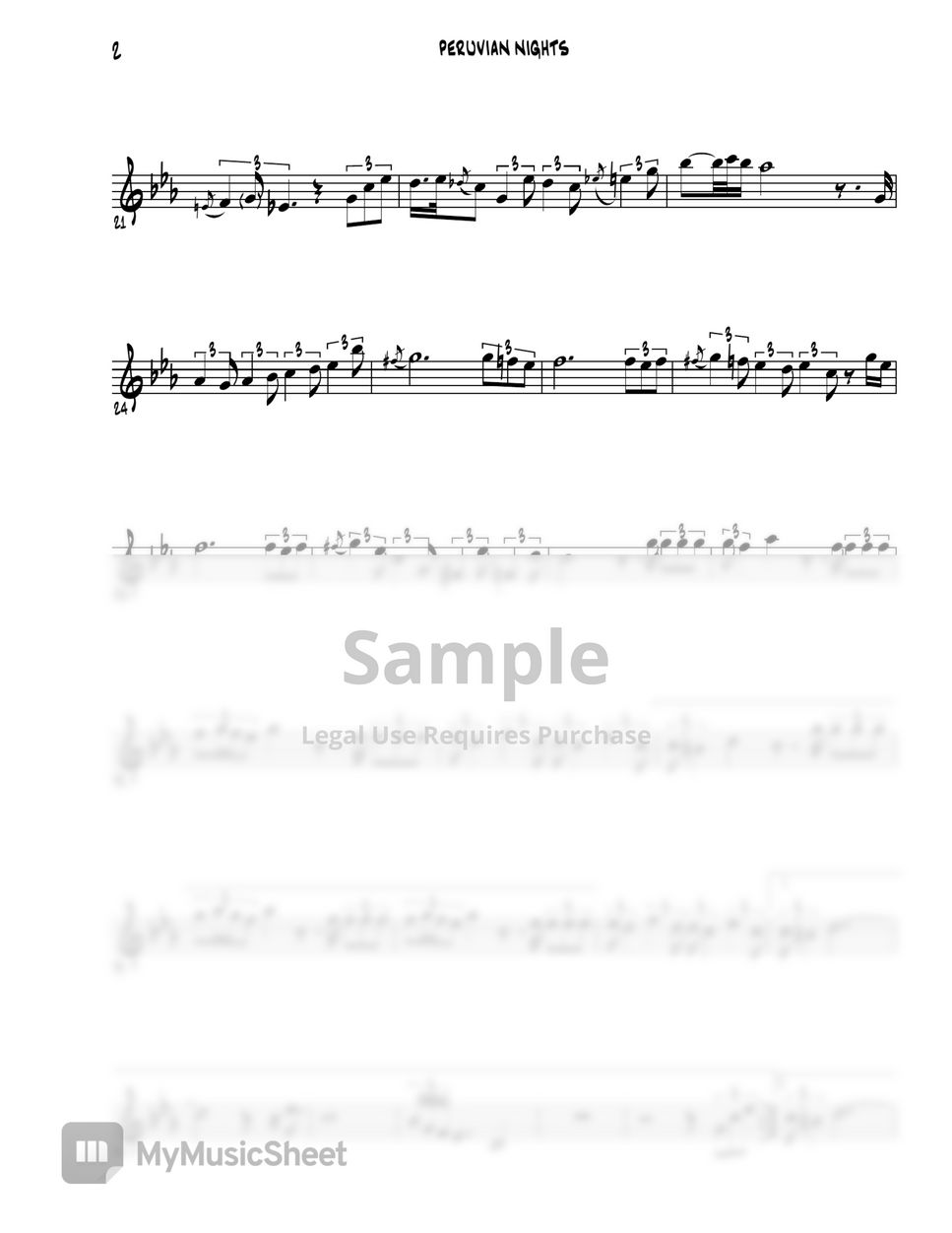 Peruvian Nigths - Kenny G (Soprano Sax) Sheet by Ismael Dorado