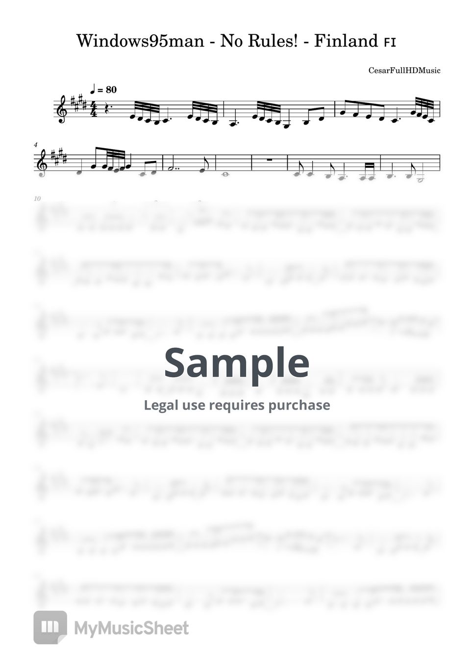 Windows95man - No Rules! - Finland 🇫🇮 | Eurovision 2024 악보