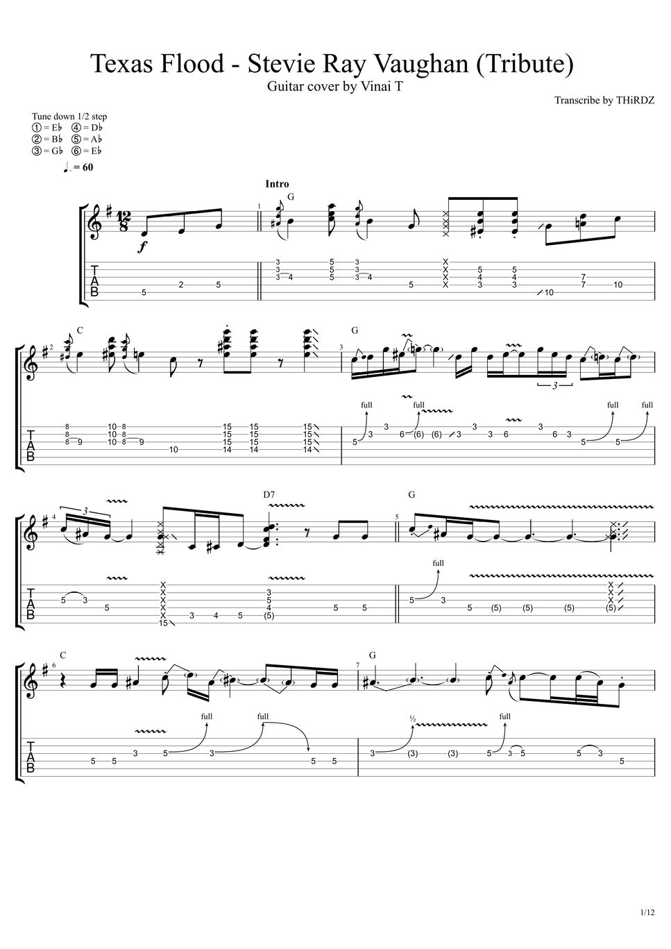 stevie ray vaughan - Texas Flood by Vinai T TAB