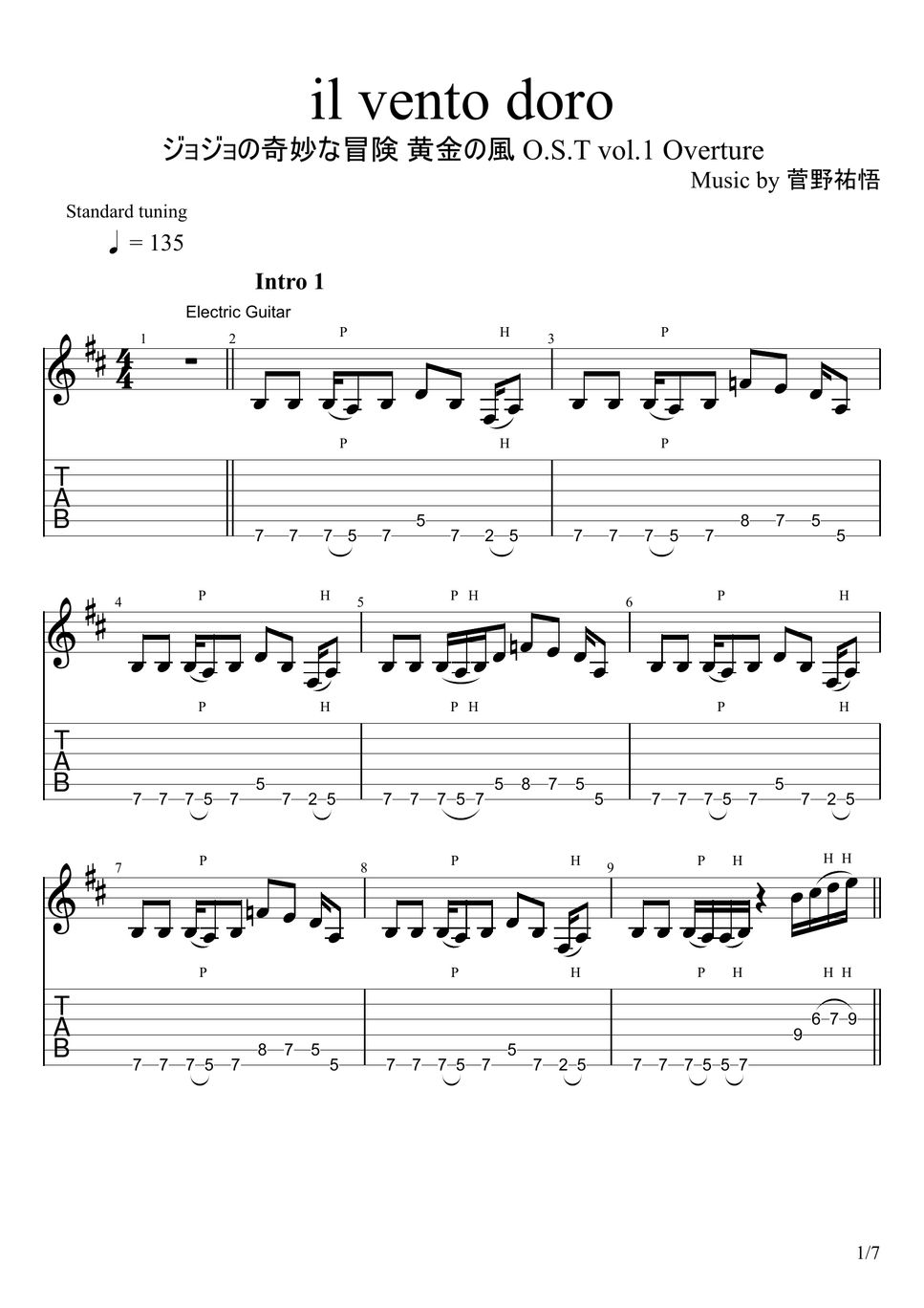 Yugo Kanno - il vento doro TAB by u3danchou