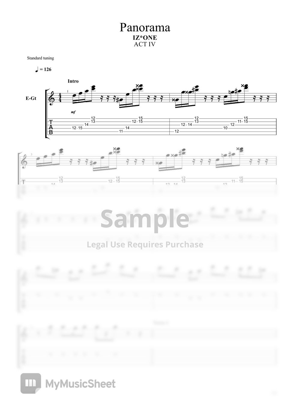 IZONE - Panorama Sheet Music