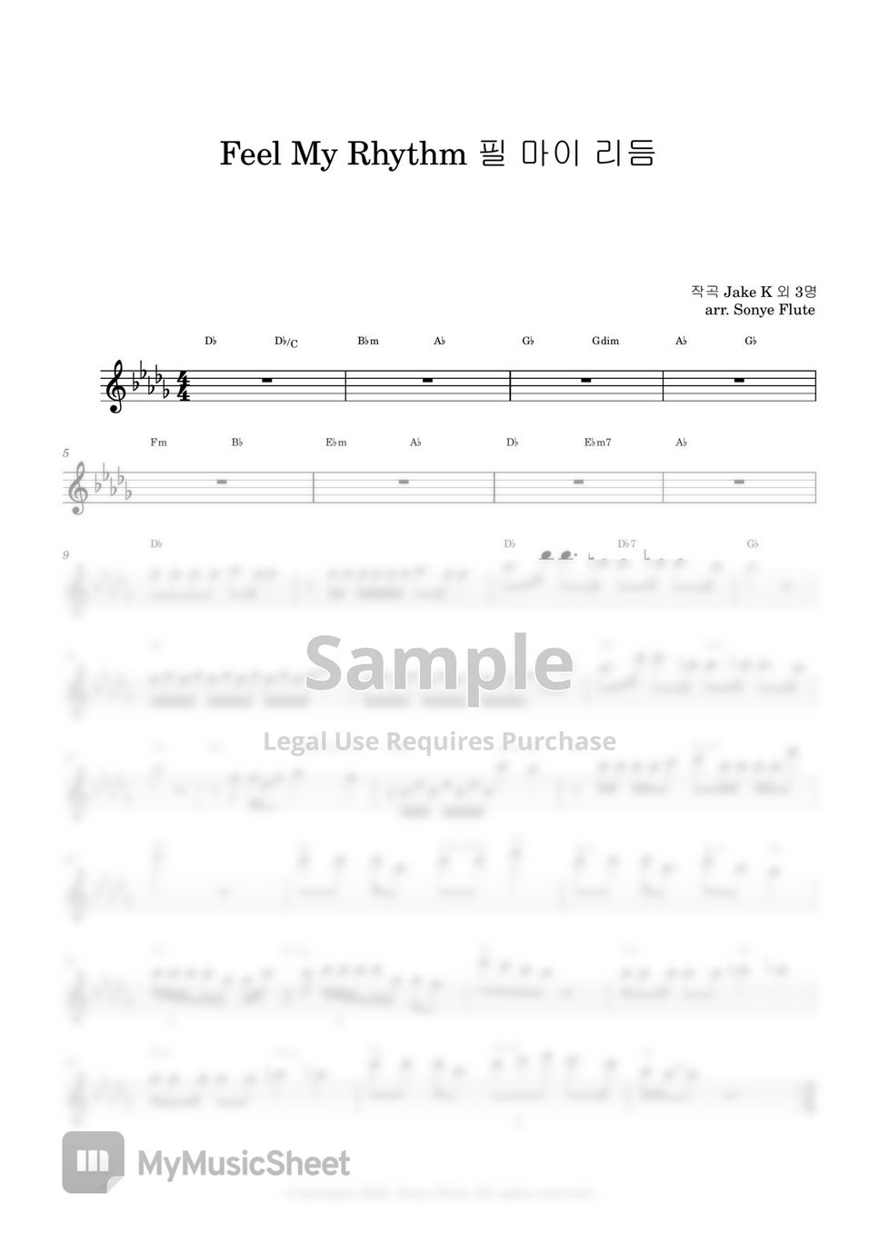 Red Velvet - Feel My Rhythm (Flute Sheet Music) 楽譜 by sonye flute