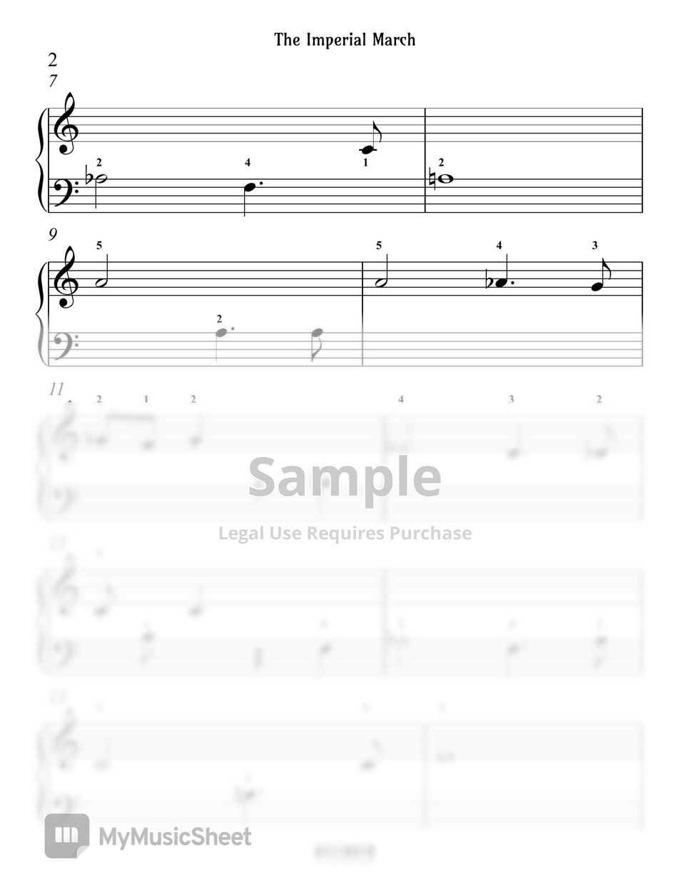 John Williams - [Beginner] Imperial March (Star Wars) Sheets by PianoSSam