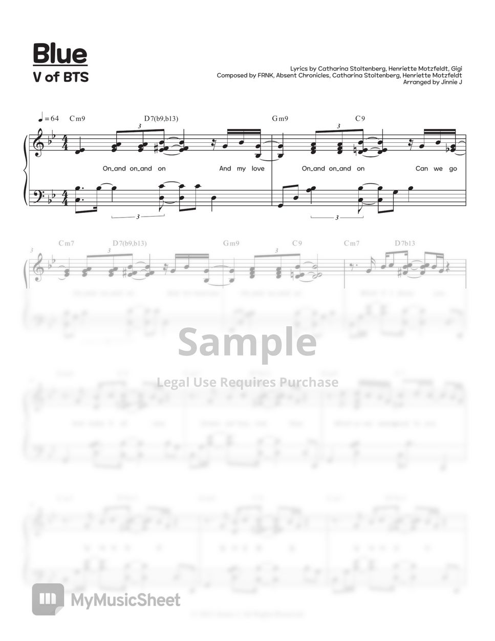 V of BTS - Blue Sheets by Jinnie J