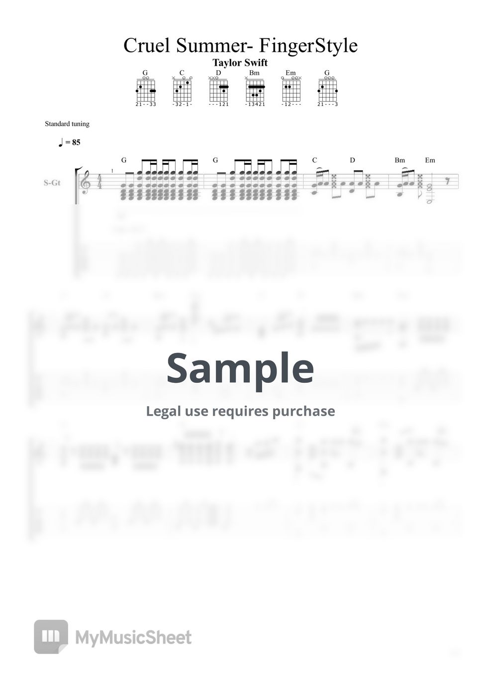 Taylor Swift - Cruel Summer โน้ตเพลง by CETH