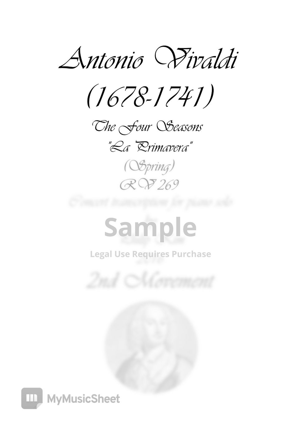 Antonio Vivaldi - Vivaldi's The Four Seasons La Primavera 'Spring' 2nd ...