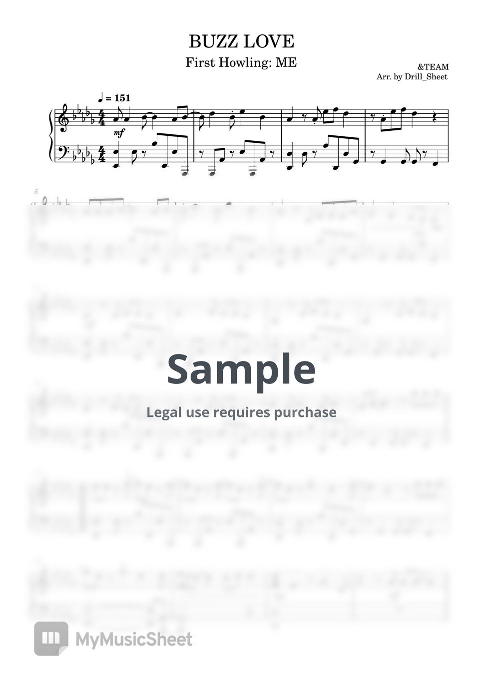 &TEAM - BUZZ LOVE (Piano) Sheets by Drill_Sheet