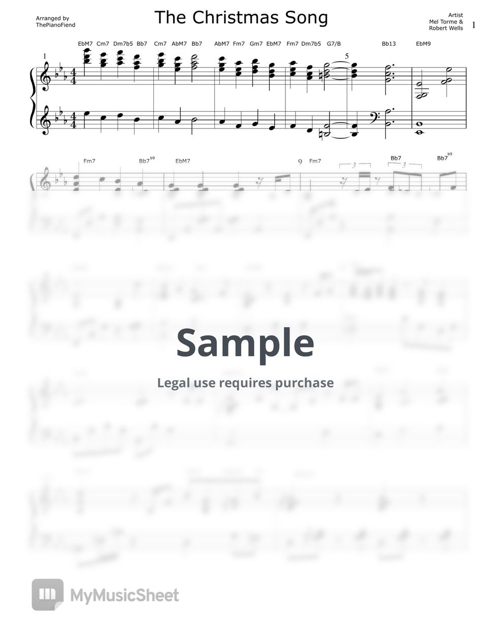 The Christmas Song (Jazz Ver.) โน้ตเพลง by ThePianoFiend