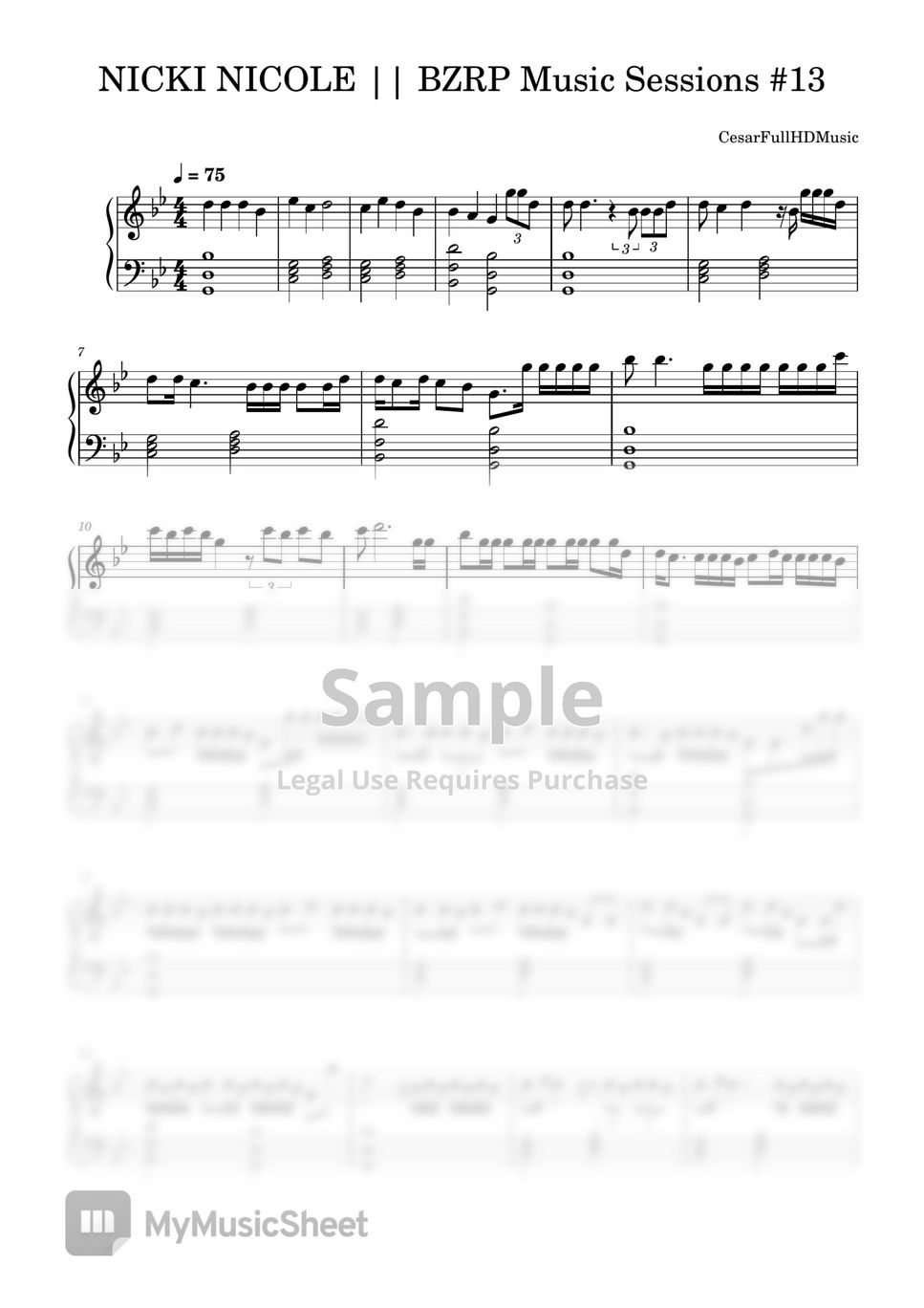 NICKI NICOLE || BZRP - Music Sessions #13 Sheets
