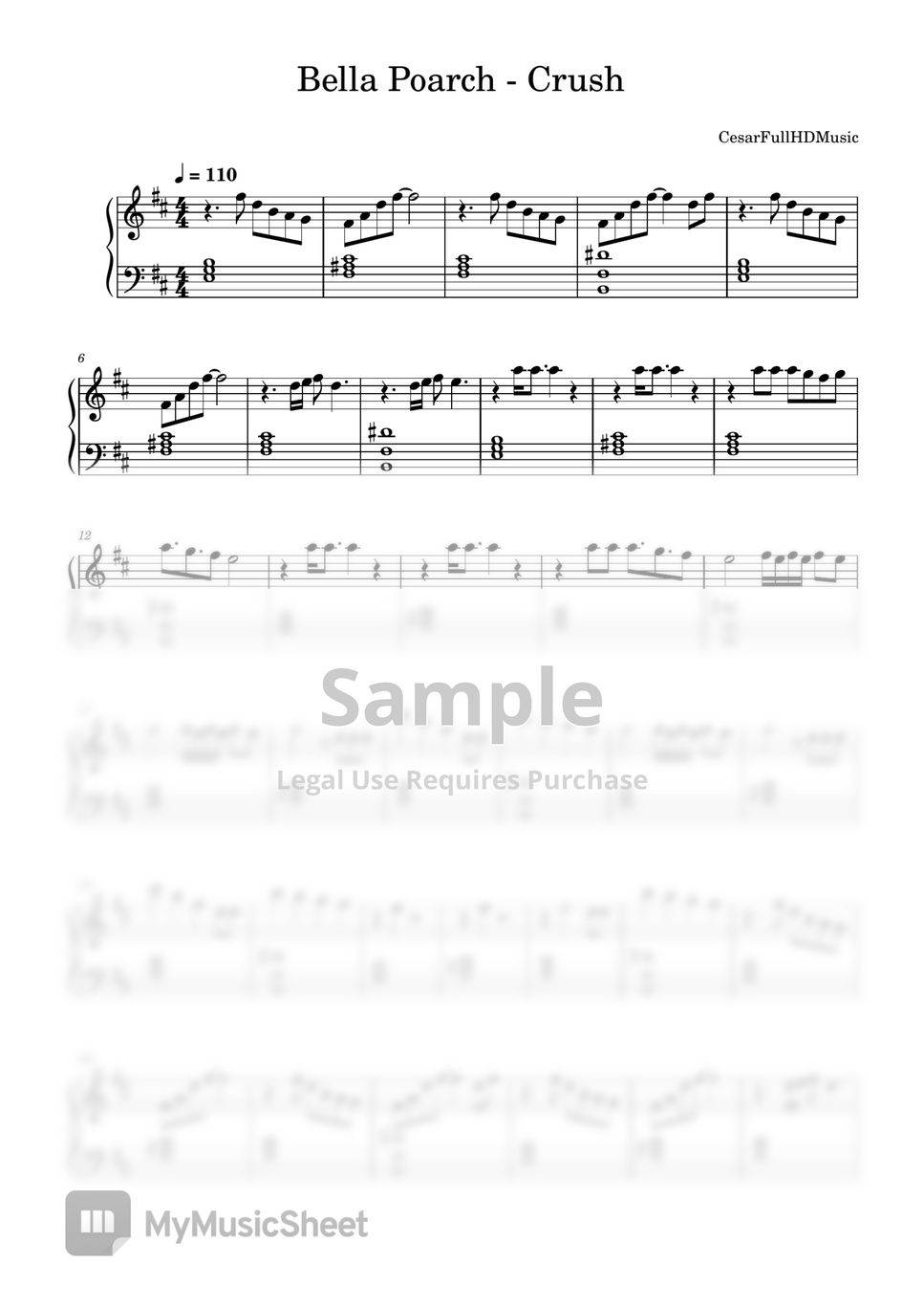 Bella Poarch - Crush Sheet Music
