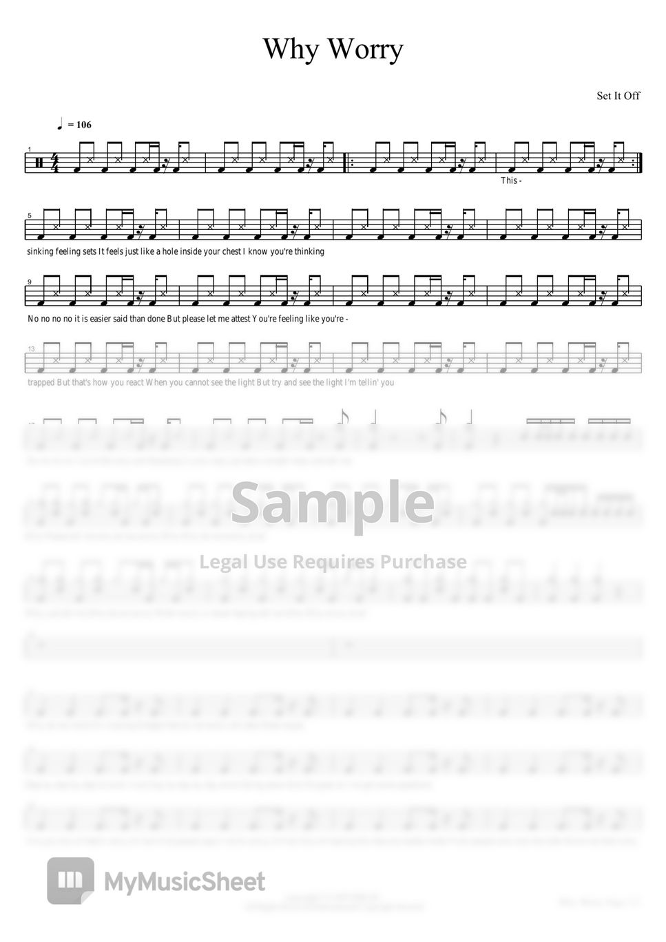 Set It Off - Why Worry 악보 by COPYDRUM