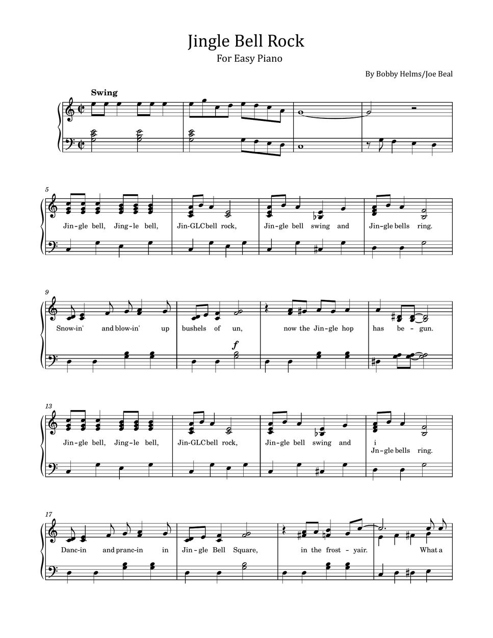 Bobby Helms/Joe Beal - Jingle Bell Rock (Easy jazz Piano With Lyric ...