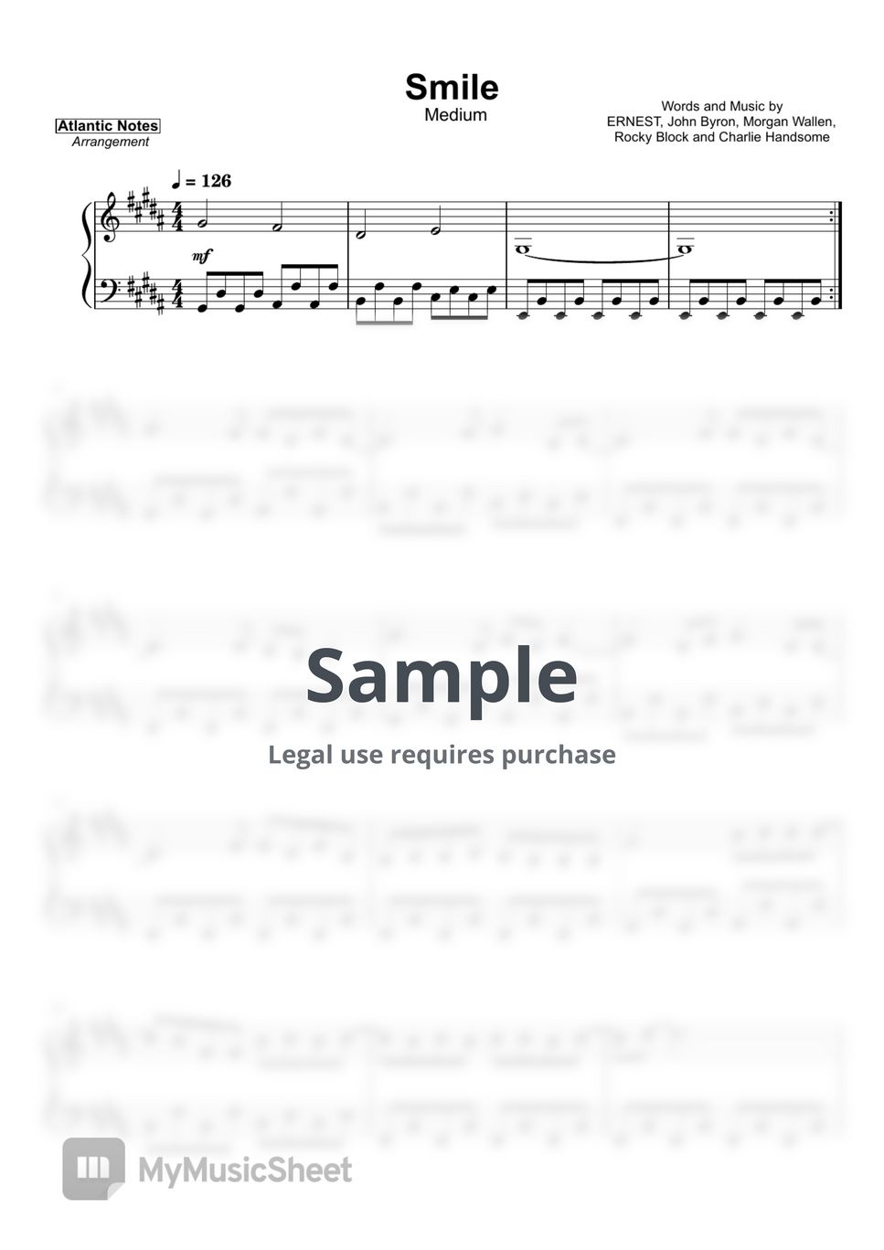 Morgan Wallen - Smile Sheet Music by Atlantic Notes