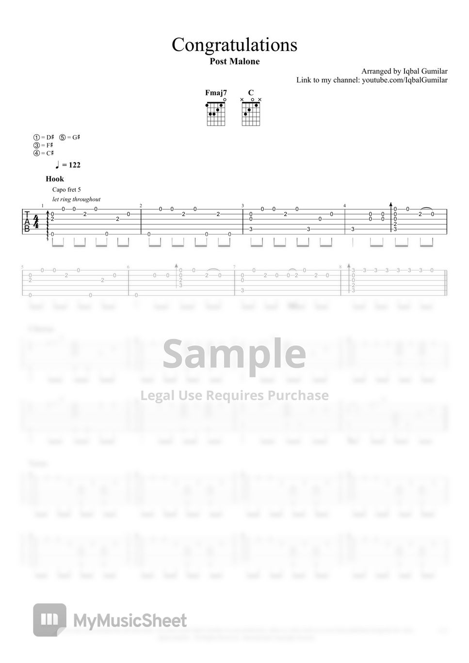 Post Malone - Congratulations Partition musicale by Iqbal Gumilar