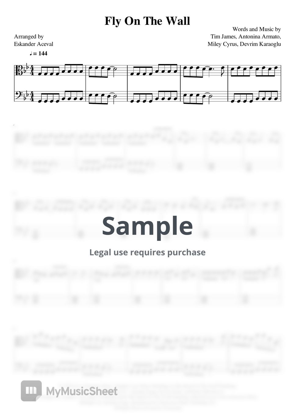 Miley Cyrus - Fly On The Wall Sheets by esac