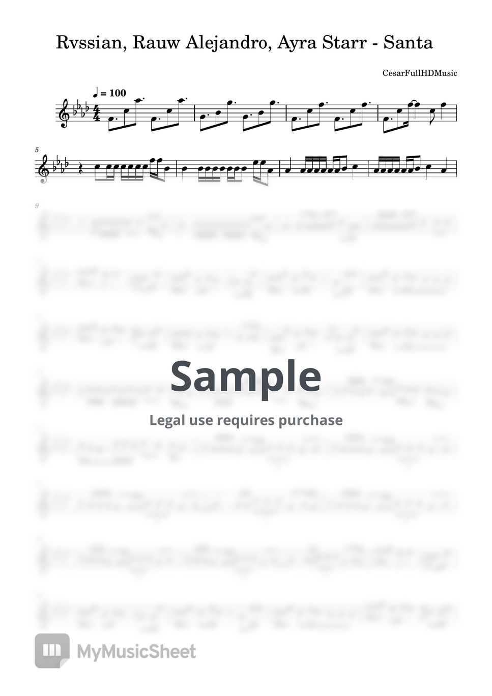 Rvssian, Rauw Alejandro, Ayra Starr - Santa Sheets