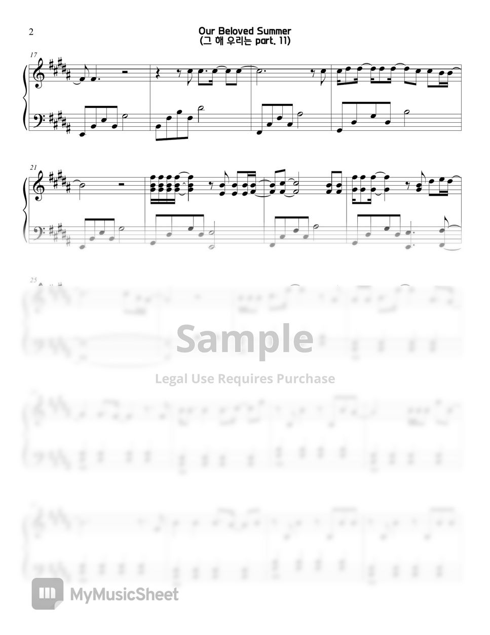 Our Beloved Summer OST - Opening 'Our Beloved Summer' Lembar Musik by ...