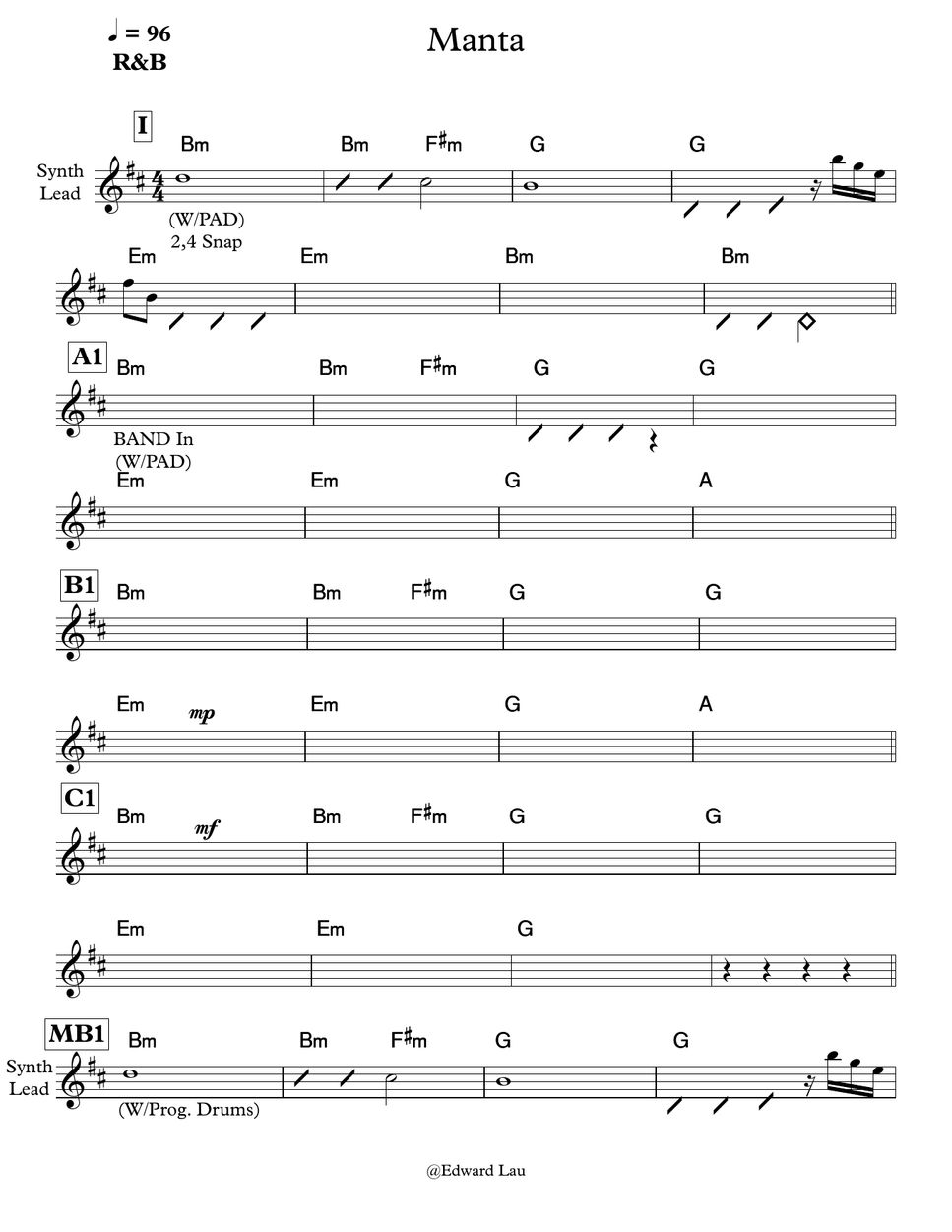 Lexie Liu - Manta Sheet Music by edward8561