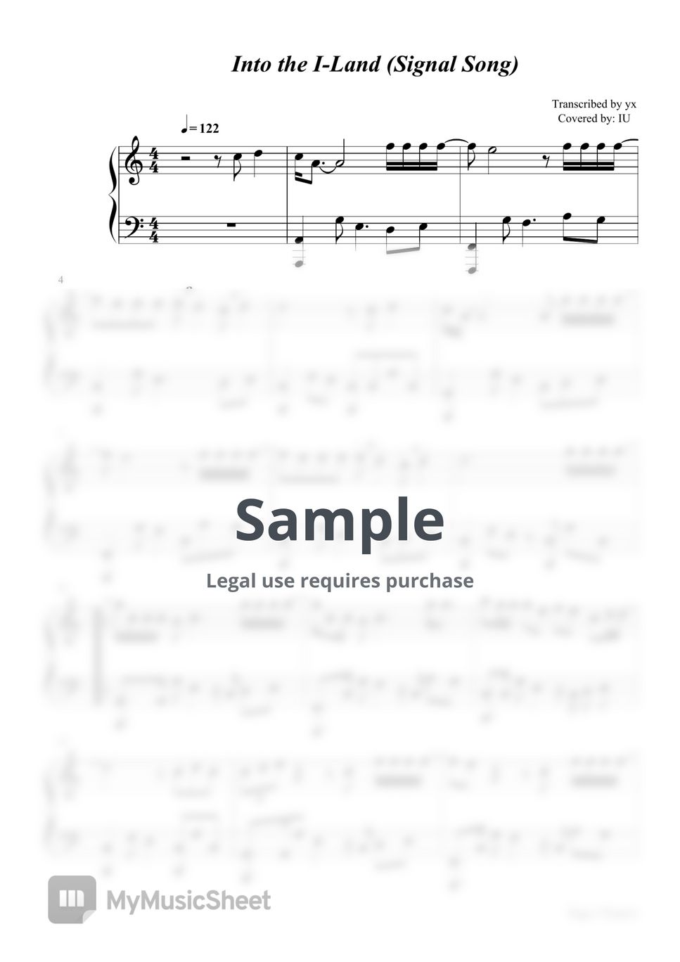 IU - Into the I (Land-真人秀I-land主题曲) Sheet Music by Yilun