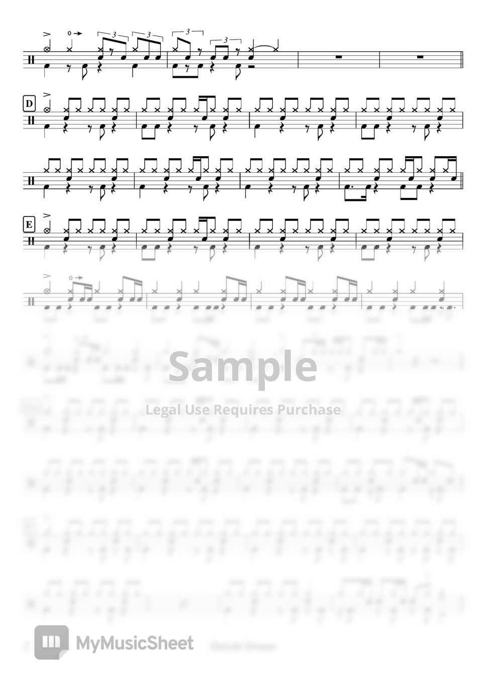 米津玄師 - KICK BACK Sheets by Daichi Drums