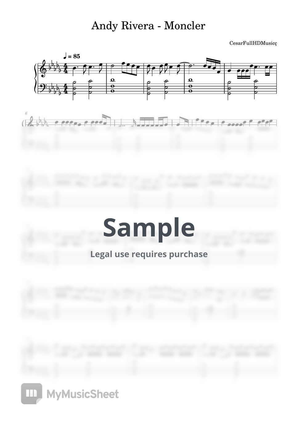 Andy Rivera - Moncler 악보