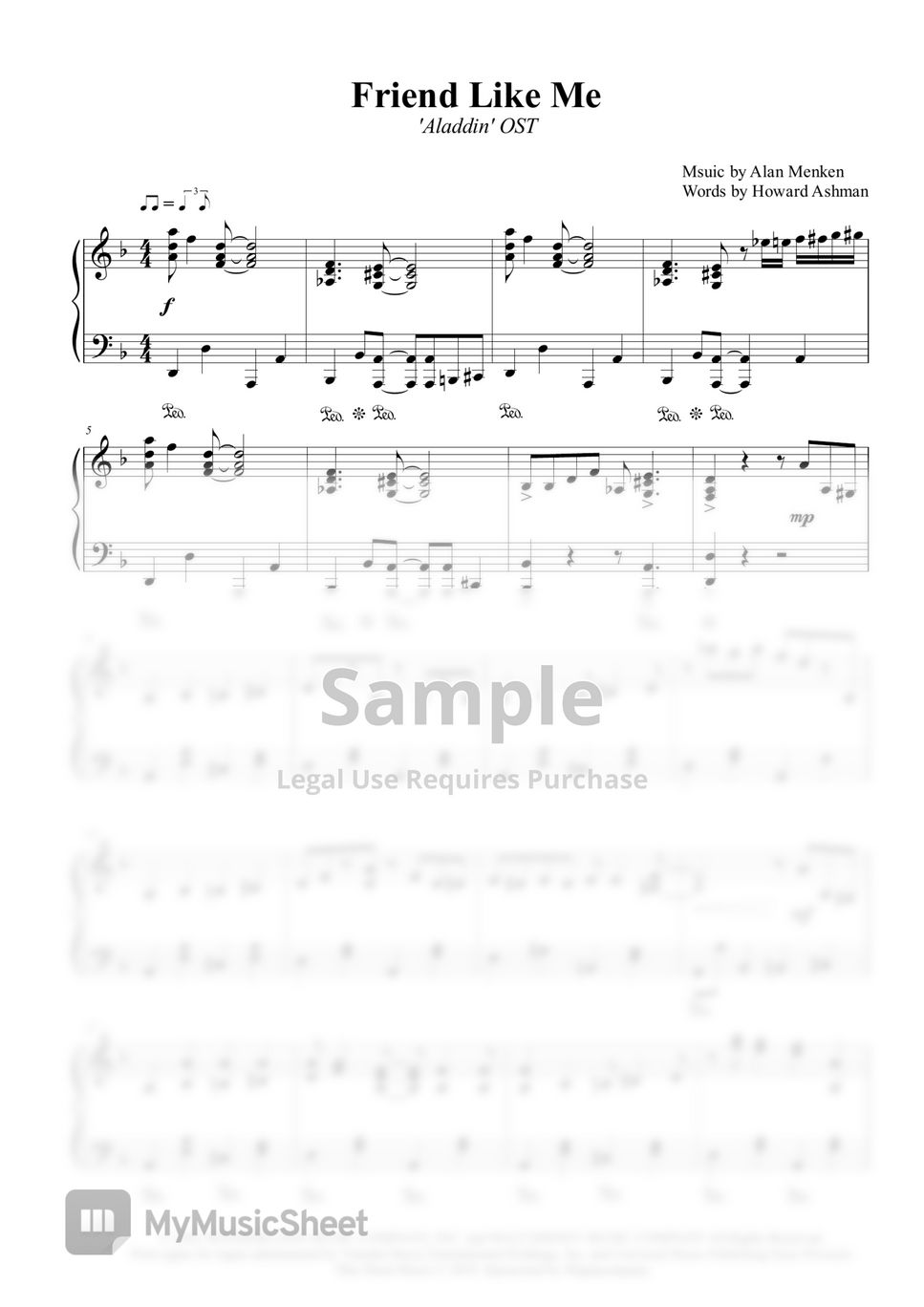 Aladdin - Friend Like Me 악보 by CANACANA family