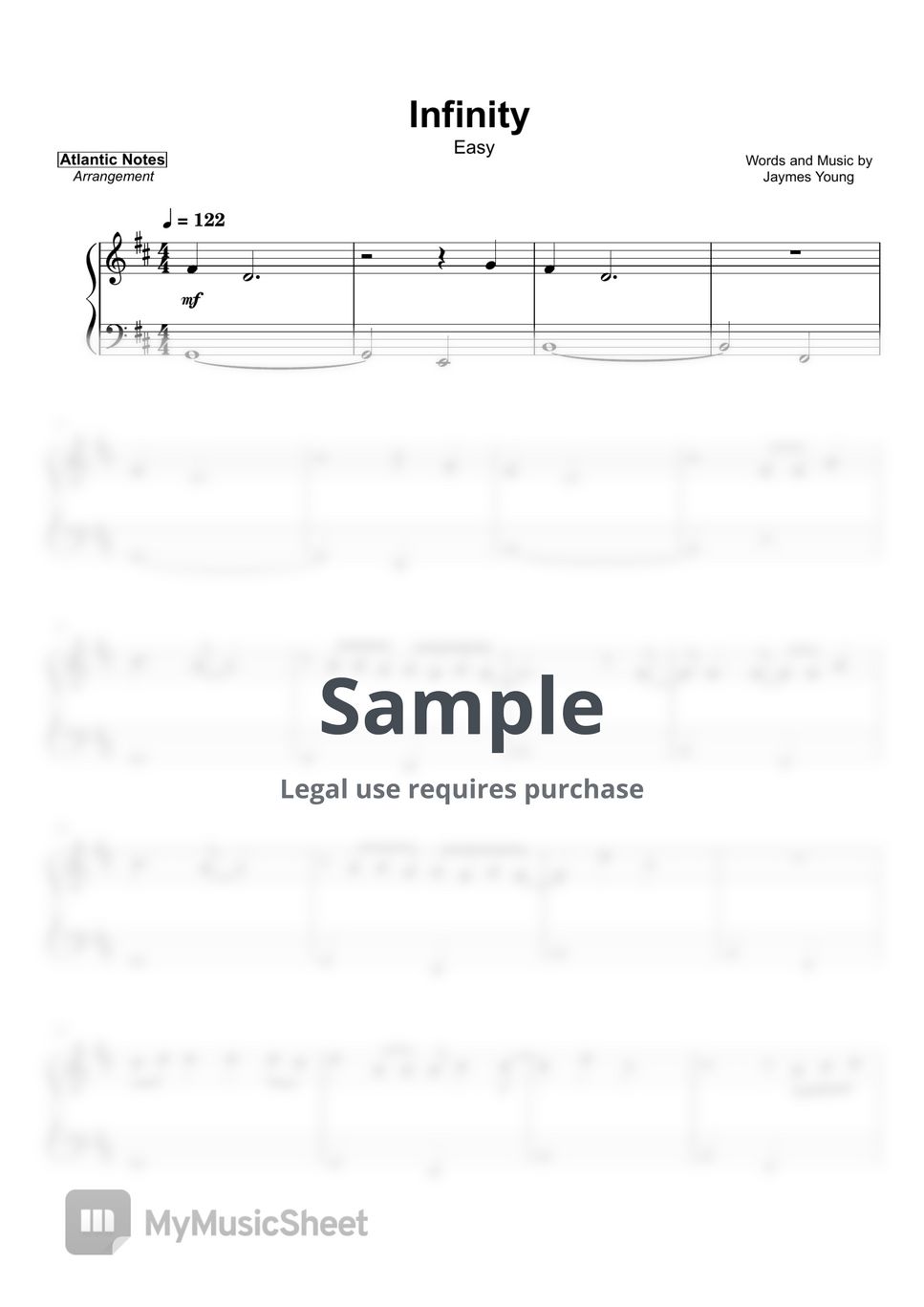 Jaymes Young - Infinity Sheet Music by Atlantic Notes