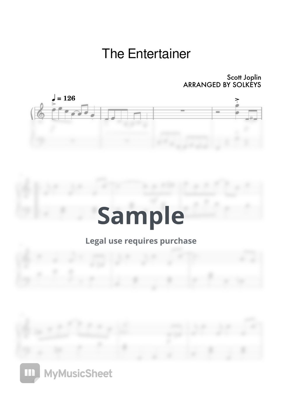 Scott Joplin - The Entertainer Partitura by SolKeys