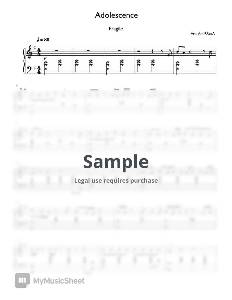 Aaron May & David Ridley - Fragile (Adolescence) Sheets by AmiRRezA