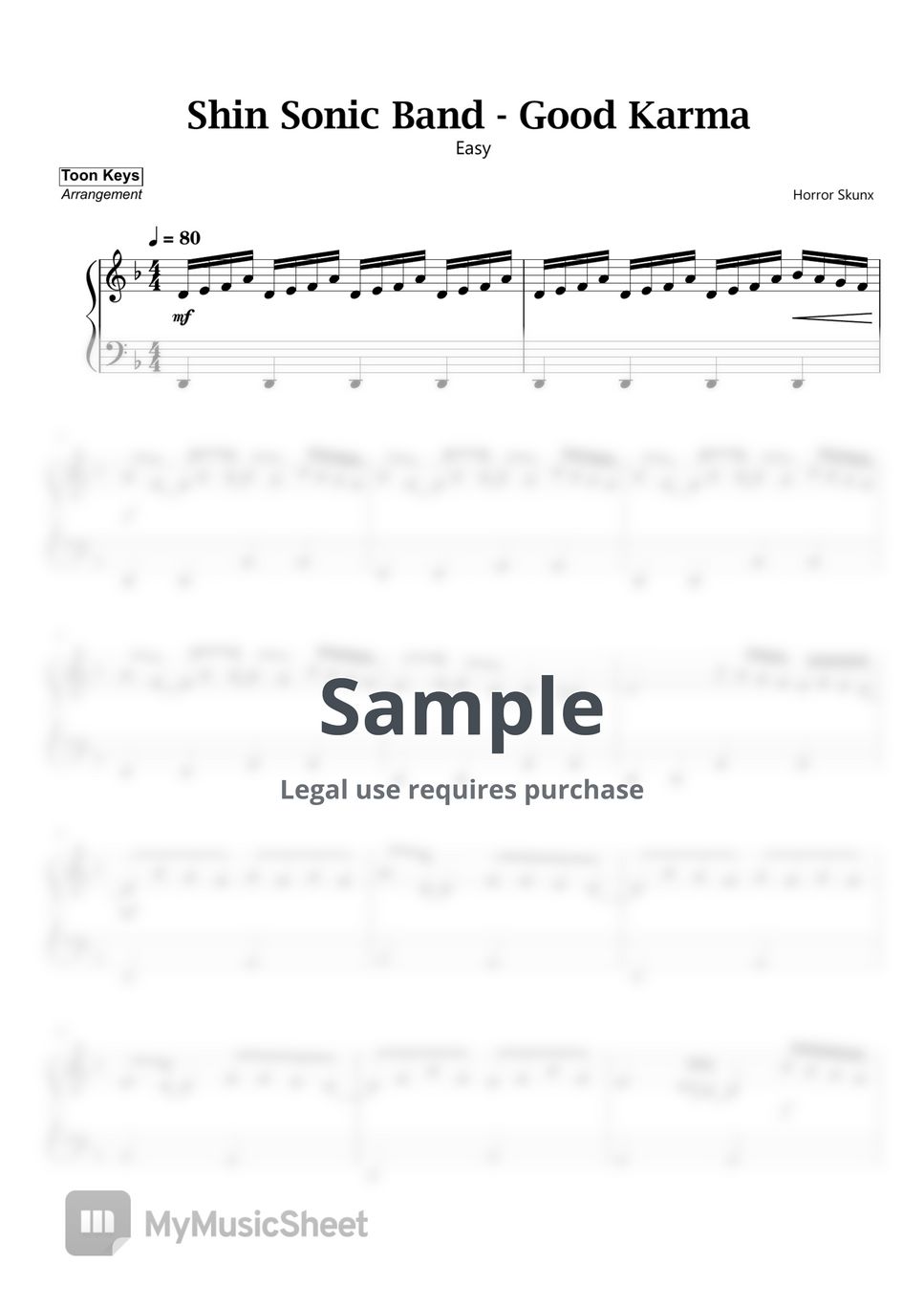 Shin Sonic Band - Good Karma Sheet Music by Toon Keys