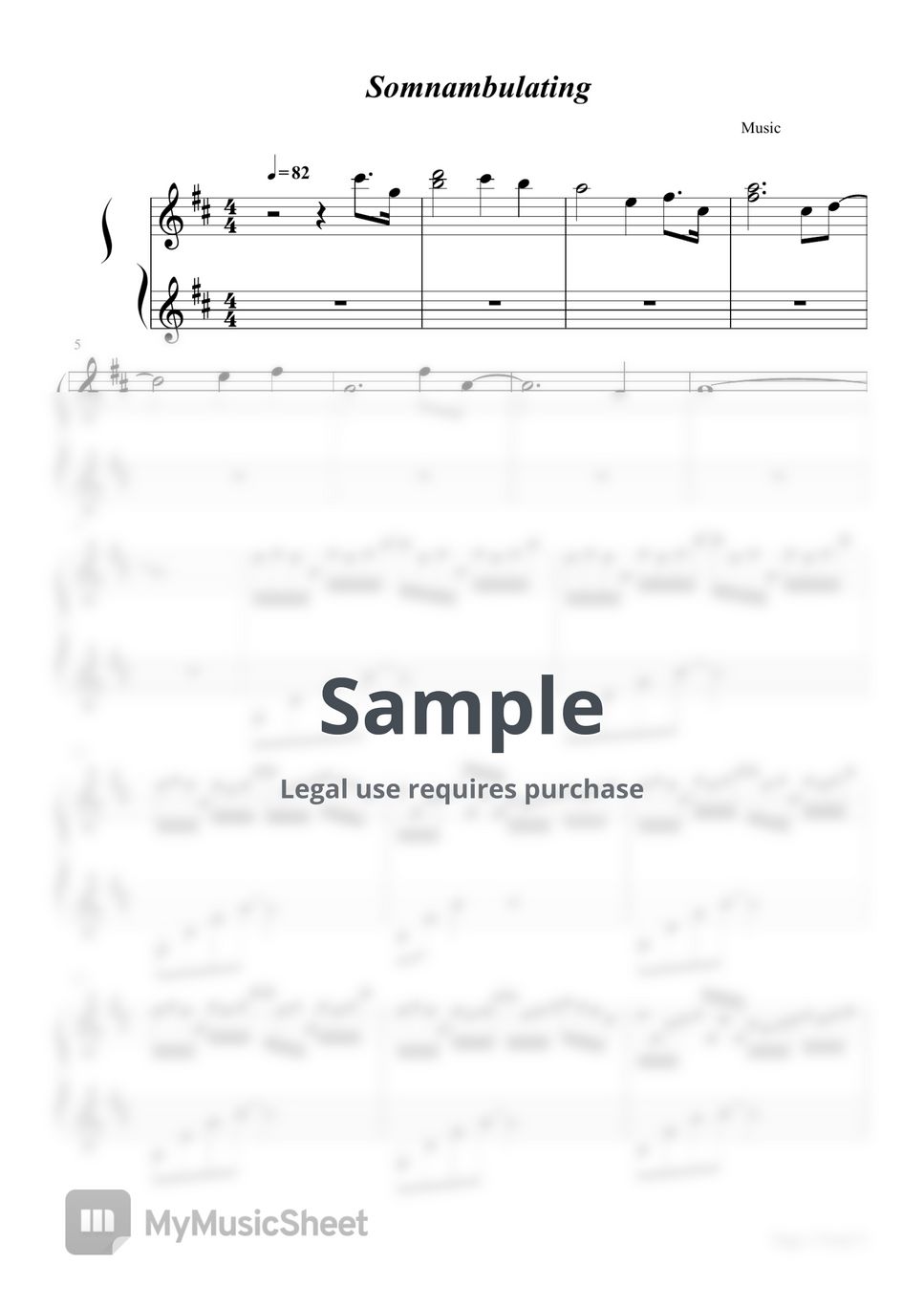 Yu Zhong - Somnambulating (Yu Zhong) Lembar Musik by dogemusic