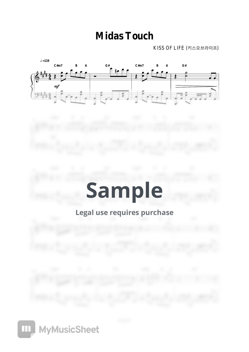 KISS OF LIFE (키스오브라이프) - Midas Touch Sheets by Dopiano