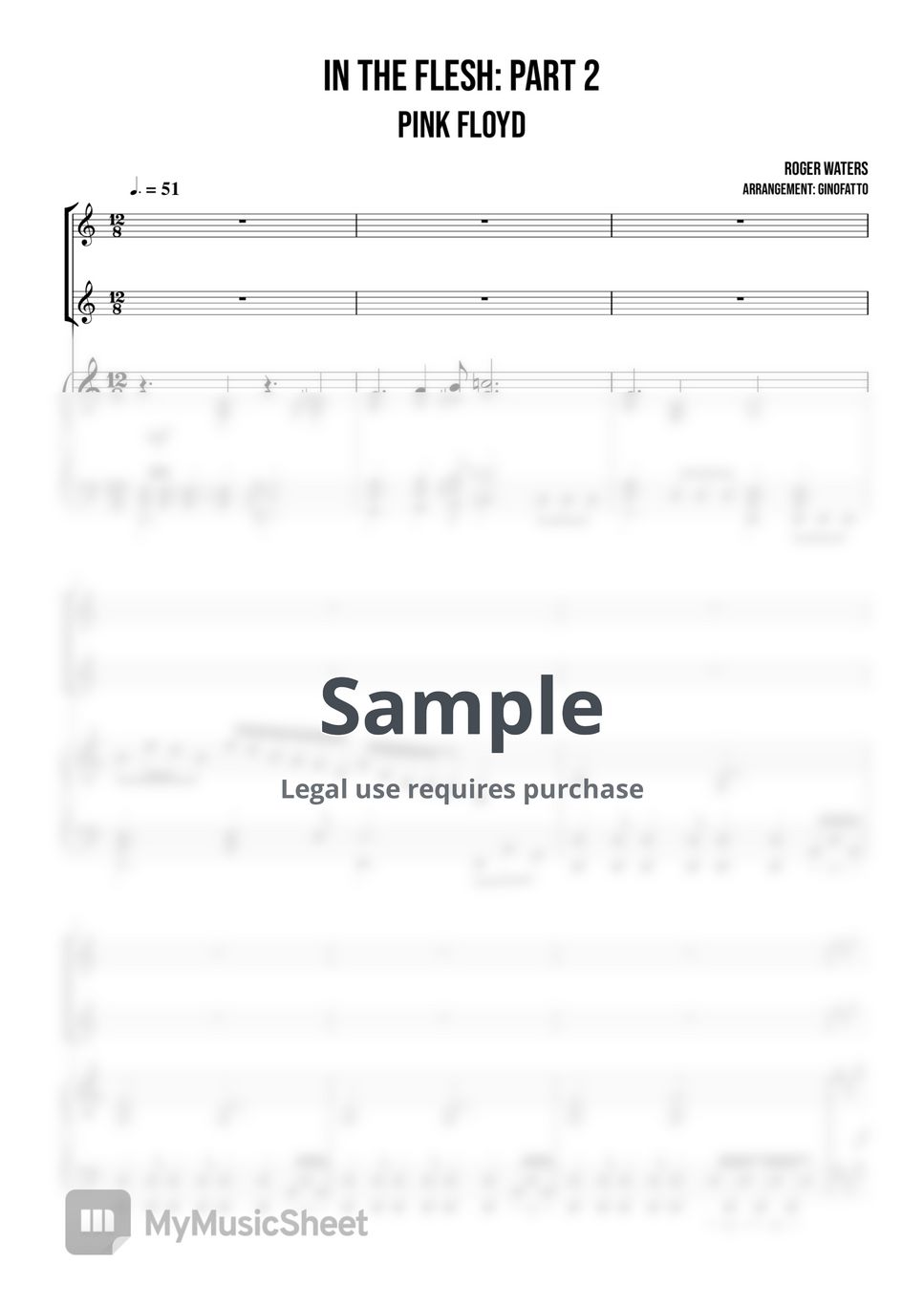 Pink Floyd - In the flesh: part 2 악보 by ginofatto