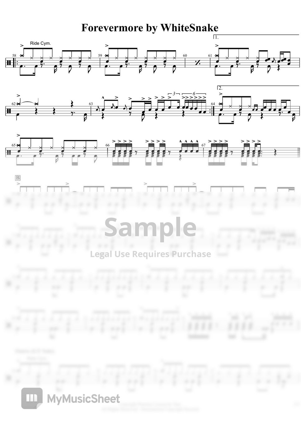 WhiteSnake 白蛇樂團 - Forevermore (WhiteSnake - Forevermore) 악보 by Tam Shau
