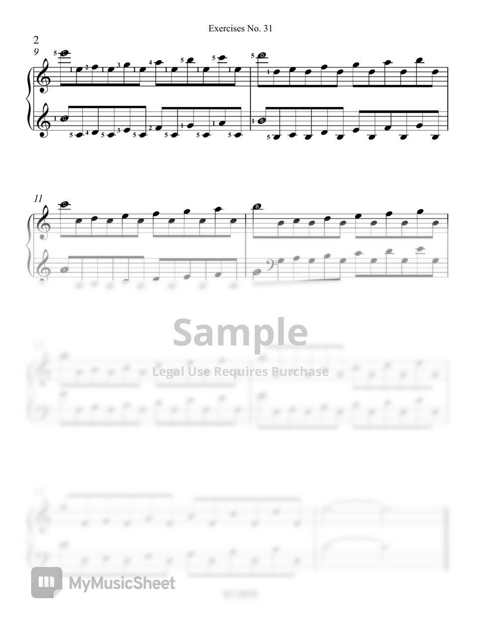 Hanon - [Piano Basics] Finger Practice - Hanon No. 31 (Easy) Sheets by PianoSSam