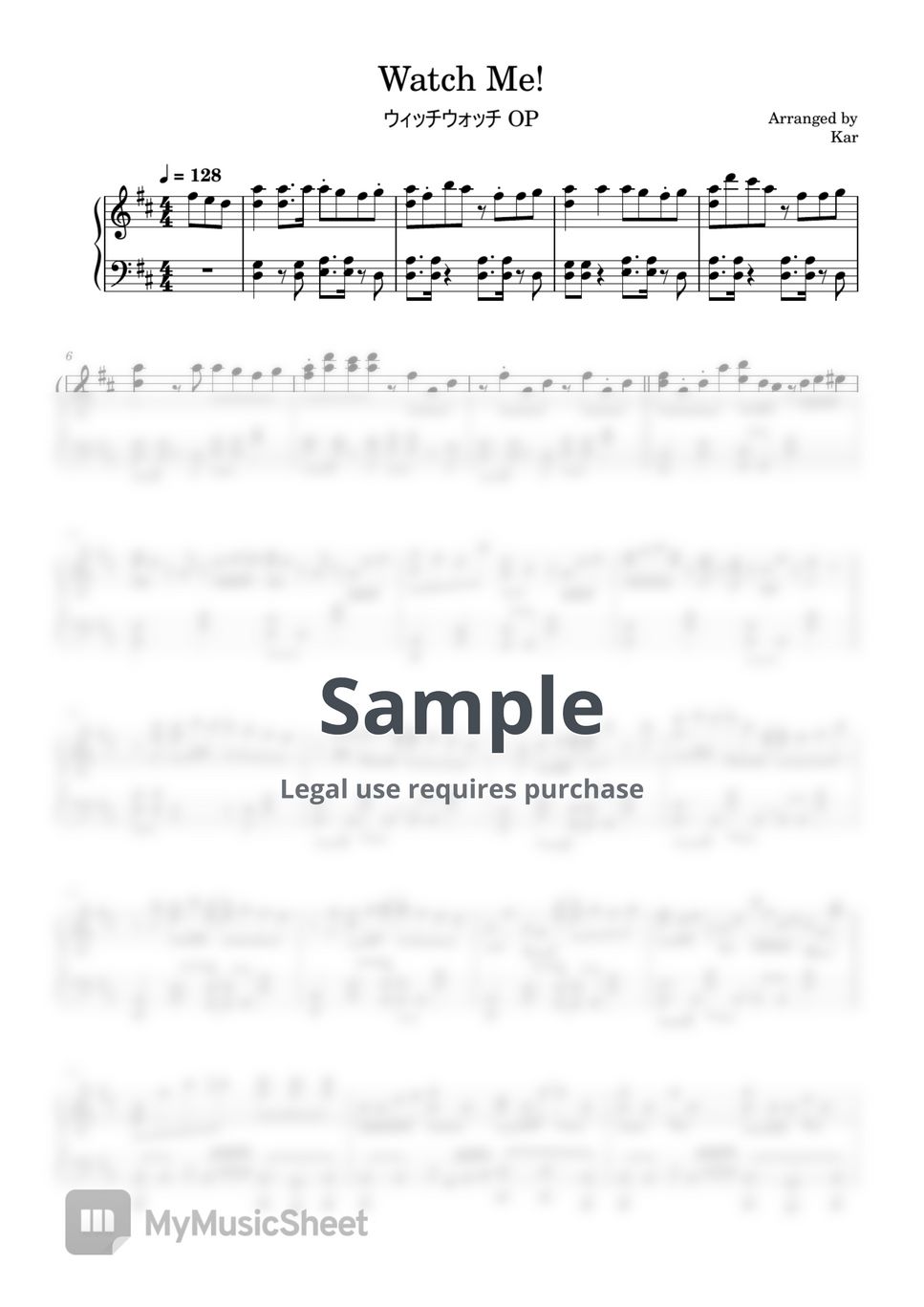 YOASOBI - Watch Me! TV Version (ウィッチウォッチ OP) Sheet Music by Kar