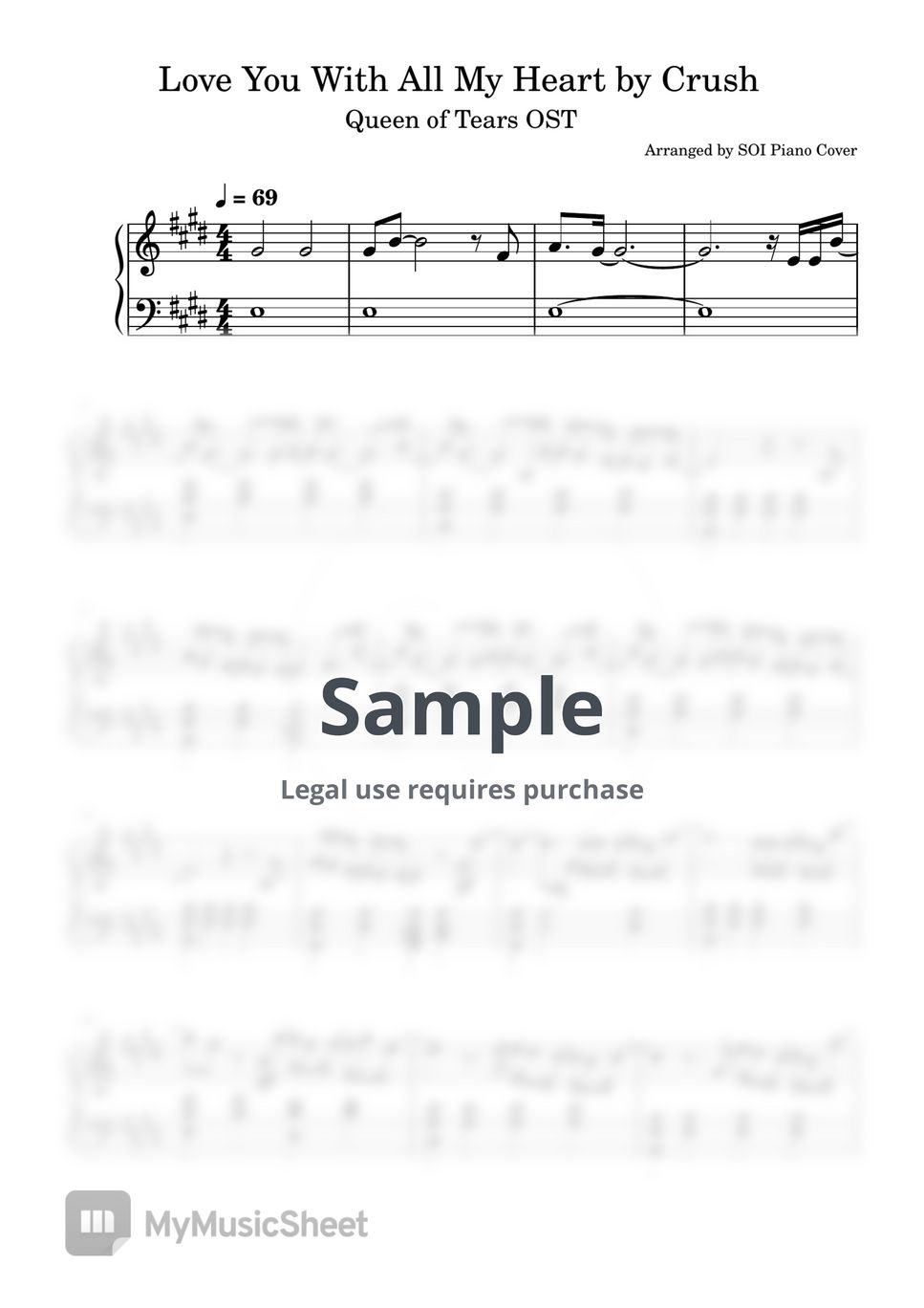 [Queen of Tears OST] Crush - Love You With All My Heart (Solo Piano ...